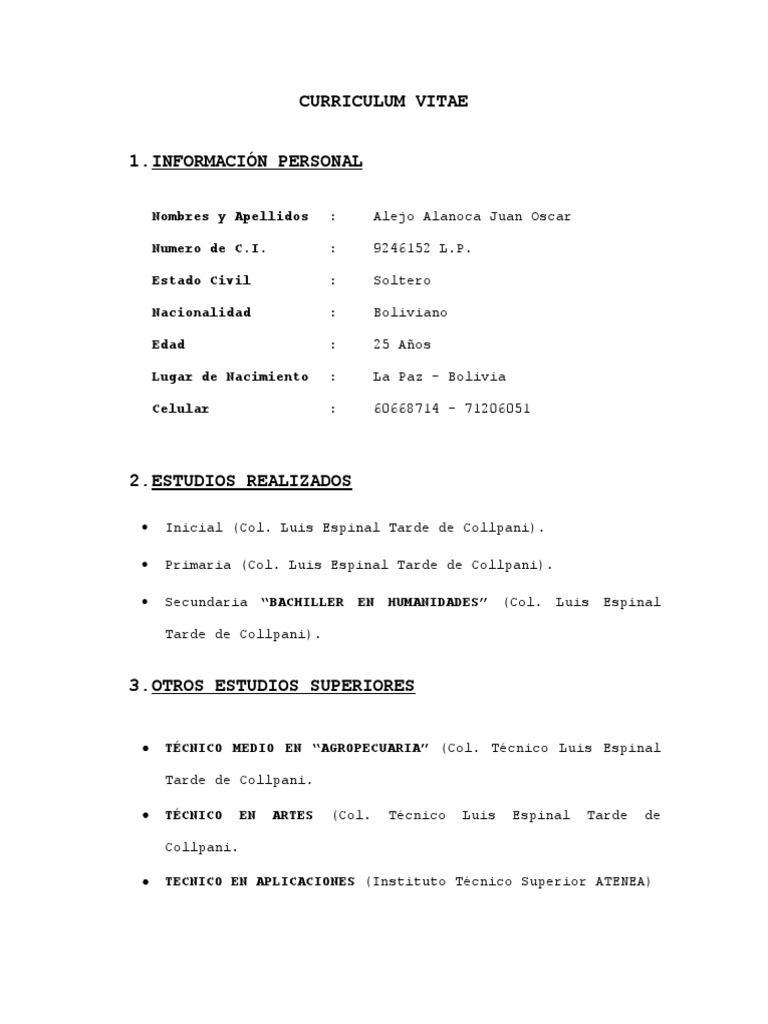 CURRICULUM VITAE Oscar | PDF