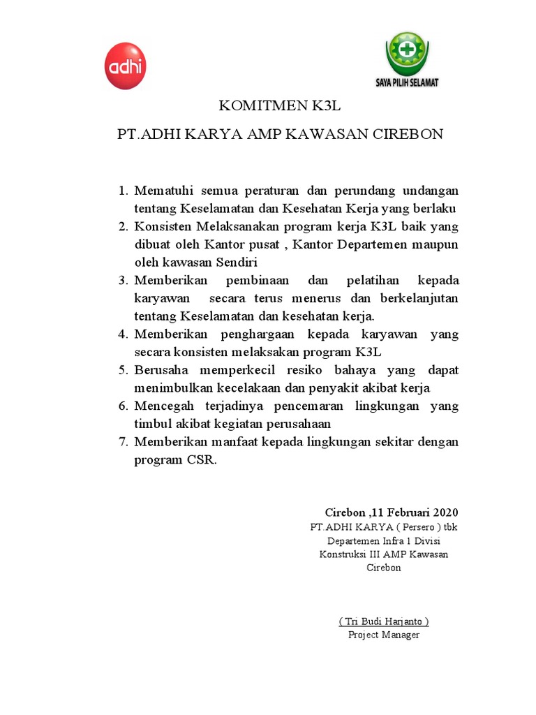 Komitmen K3L | PDF