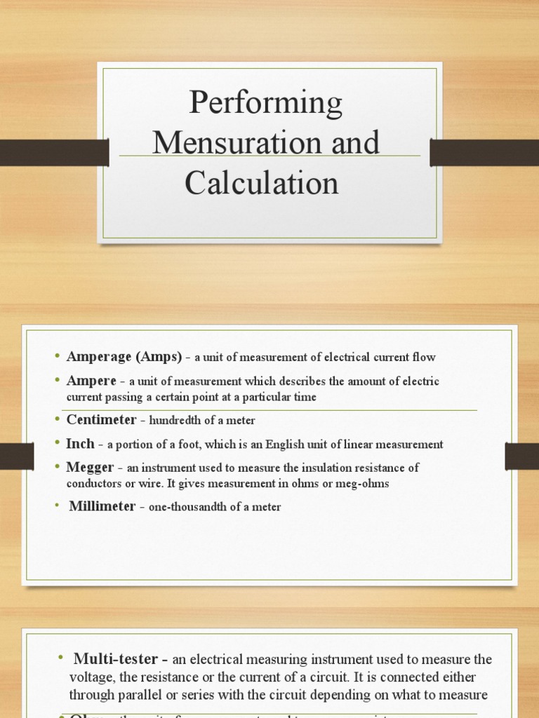 Performing Mensuration and Calculation | PDF