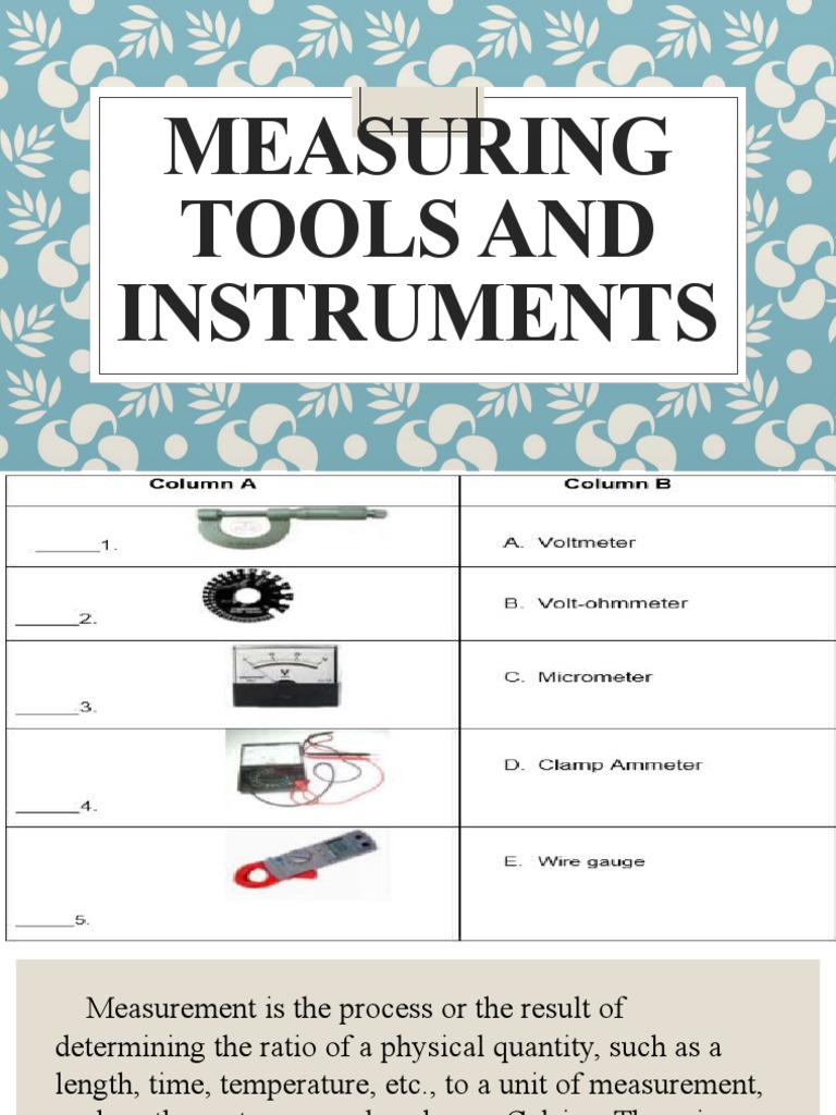 Measuring Tools and Instruments | PDF | Tools | Quantity