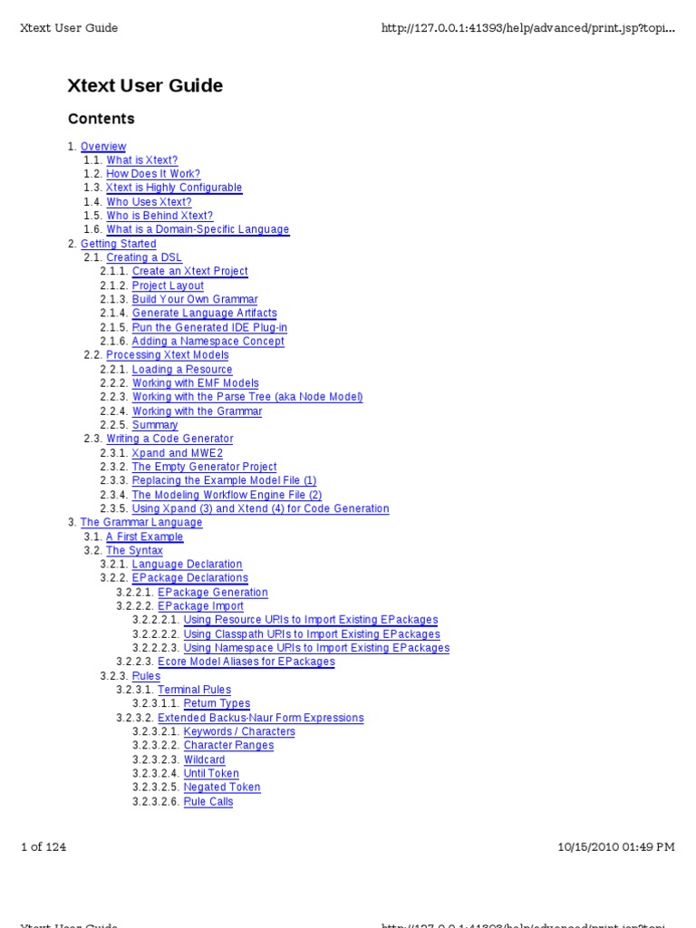 Xtext Tutorial | PDF | Parsing | Eclipse (Software)
