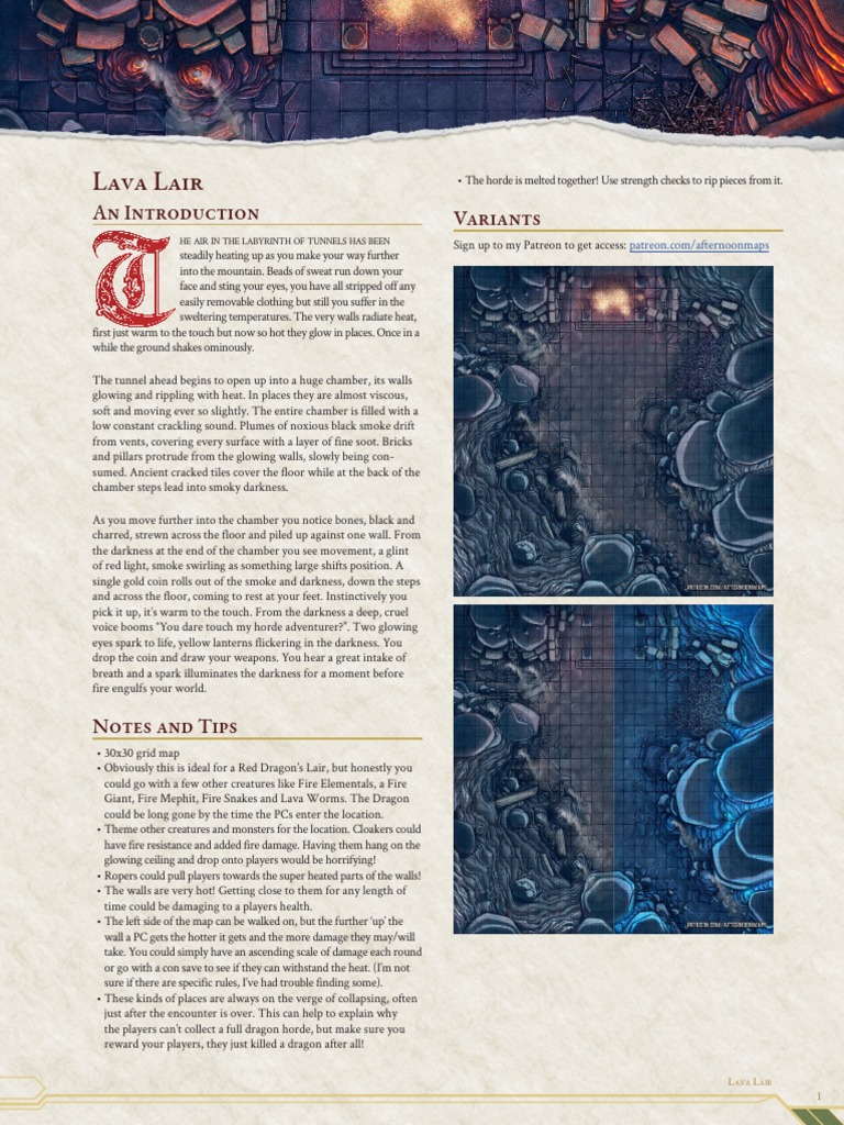 Lava Lair: An Introduction Variants | PDF