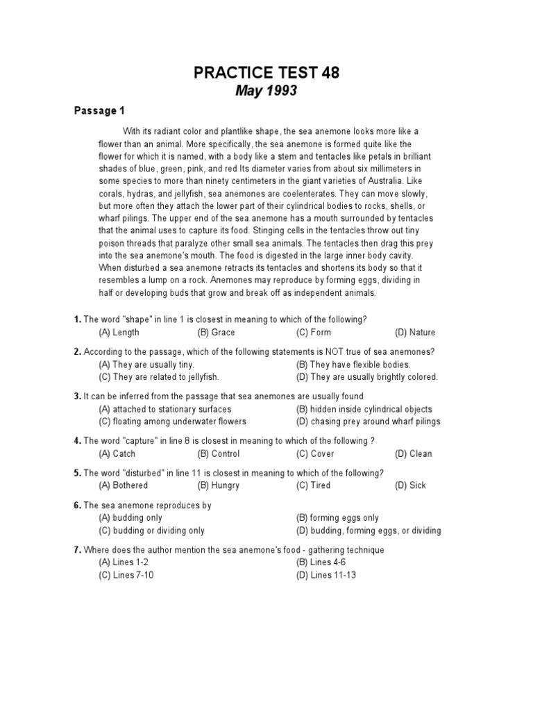 Practice Test 48: Passage 1 | PDF | Plate Tectonics | Geology