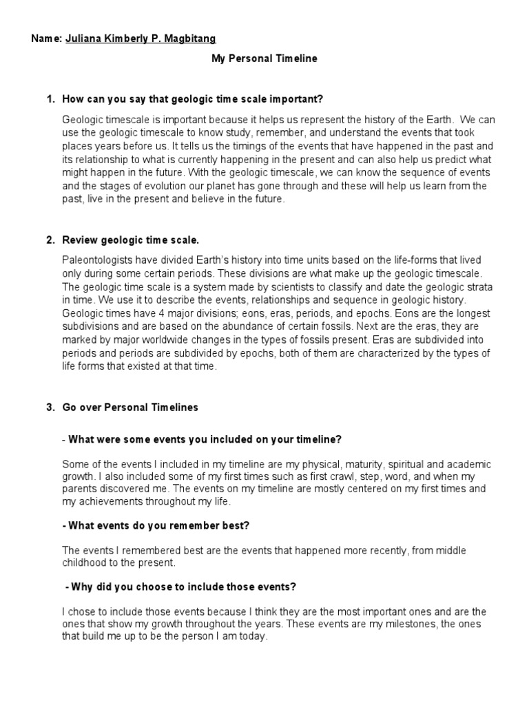My Personal Timeline | PDF | Geologic Time Scale | Science
