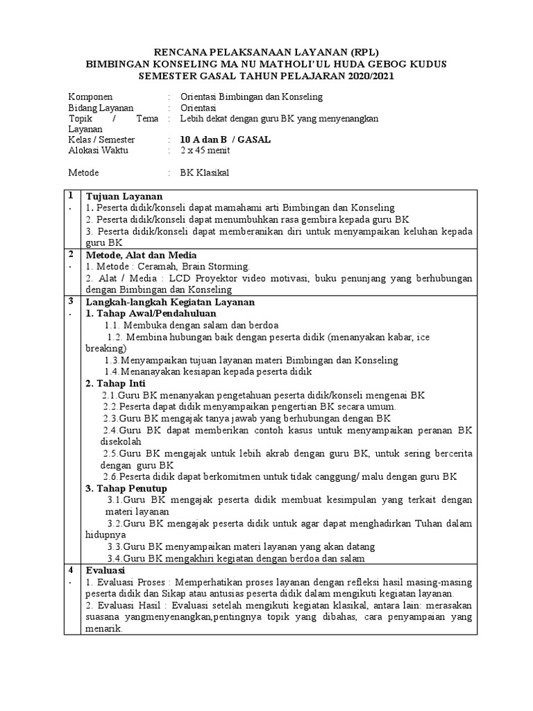 RPL BK Klasikal | PDF