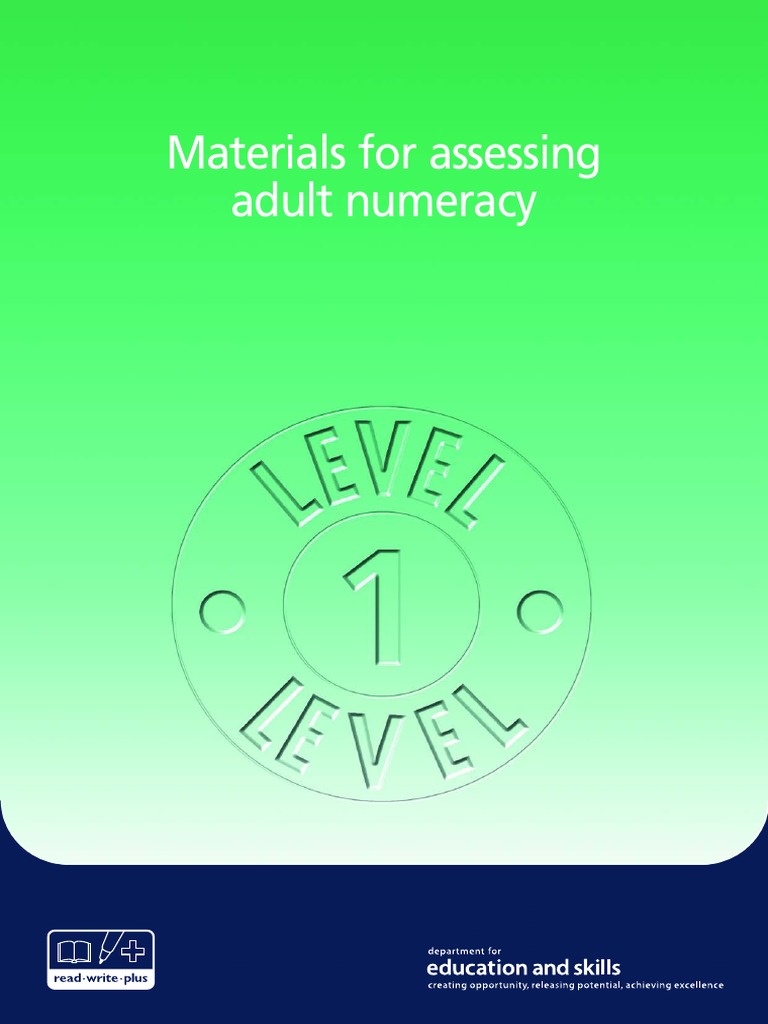 Diagnostic Assessment - Numeracy - Learner Materials For Assessing Level 1 | PDF | Significant ...