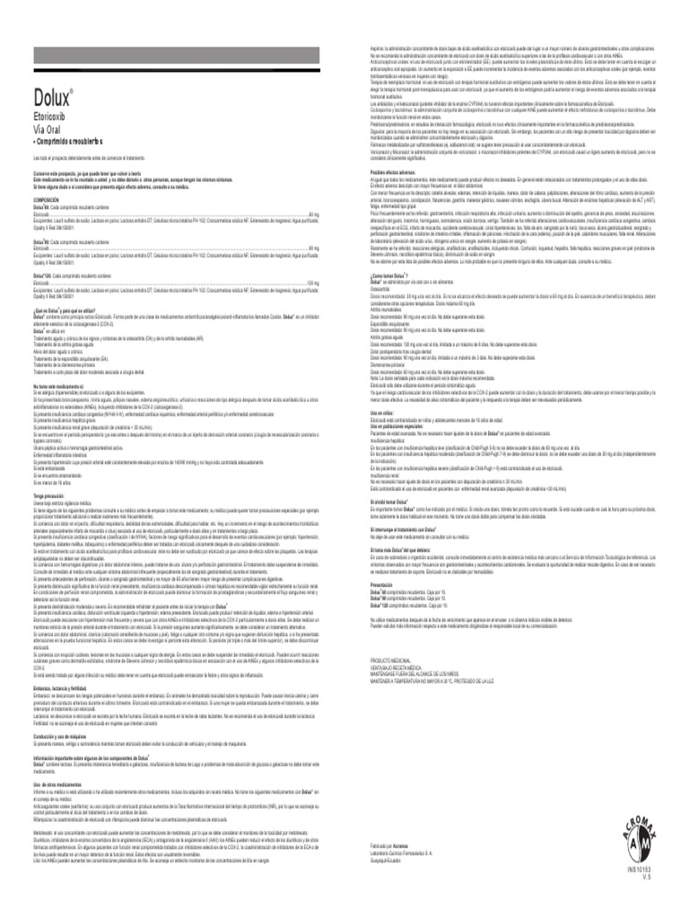 Dolux Prospecto | PDF | Droga anti-inflamatoria libre de esteroides ...