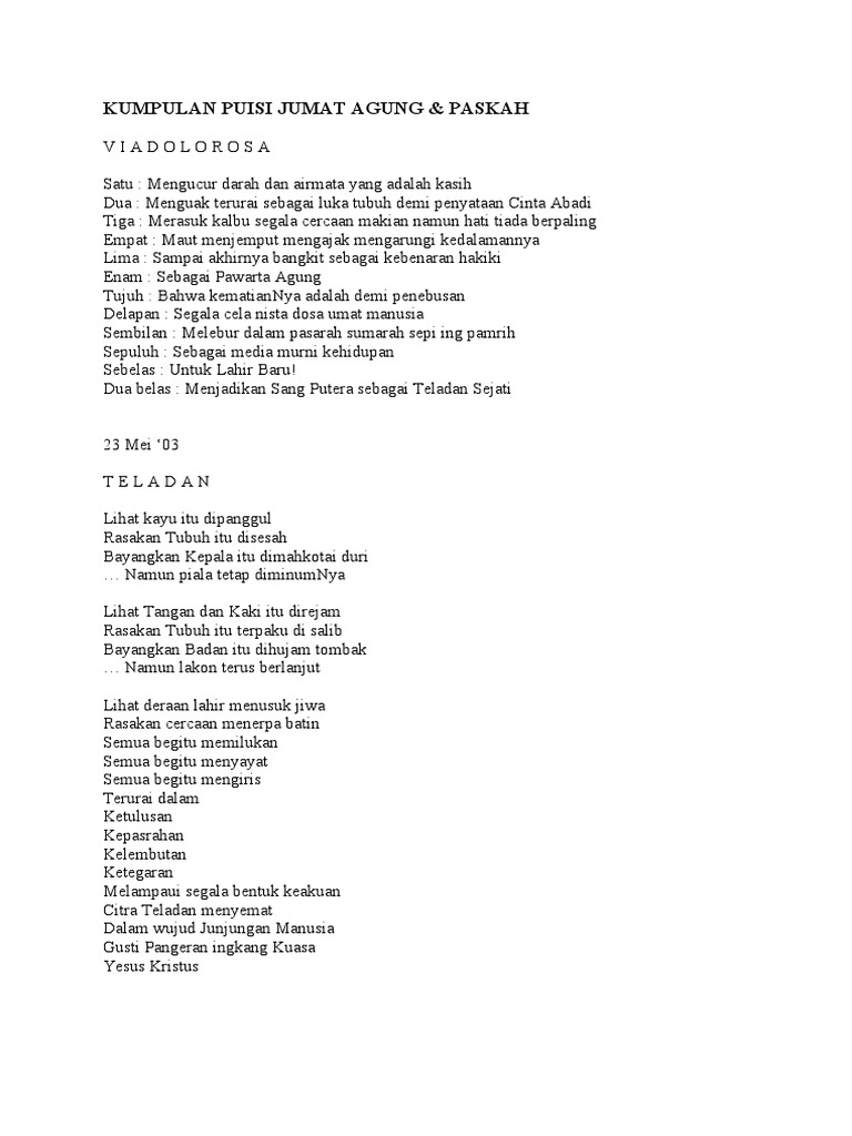 Puisi Paskah dan Pengorbanan Yesus | PDF
