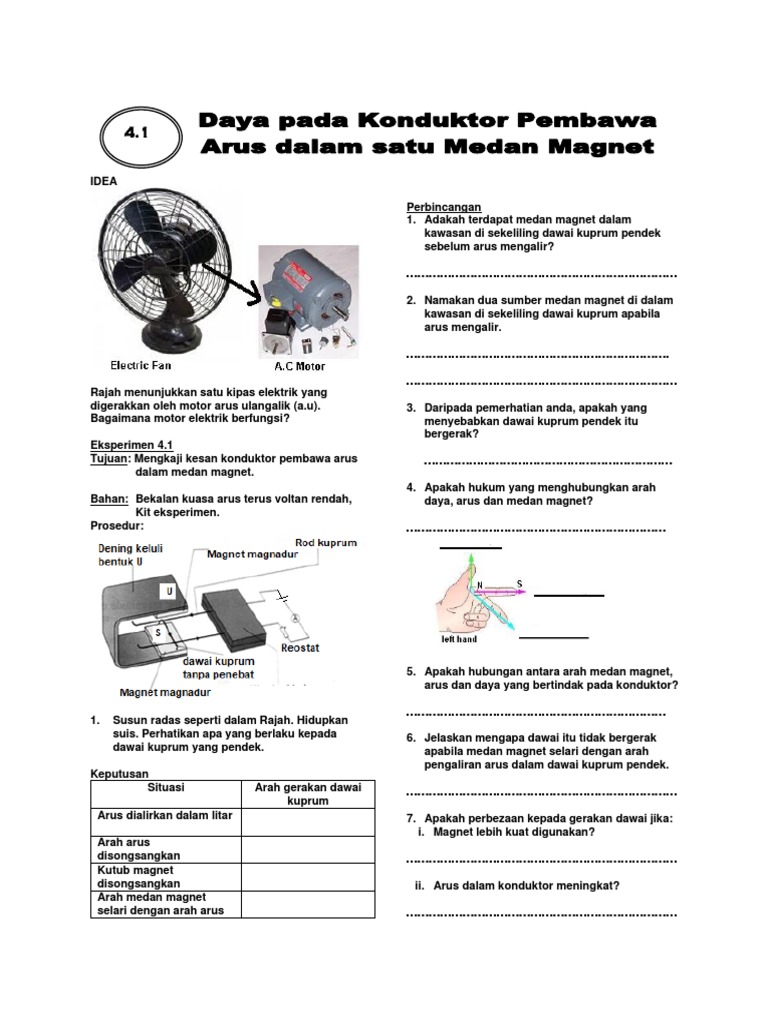 4 1 Daya Ke Atas Konduktor Pembawa Arus Dalam Suatu Medan Magnet | PDF