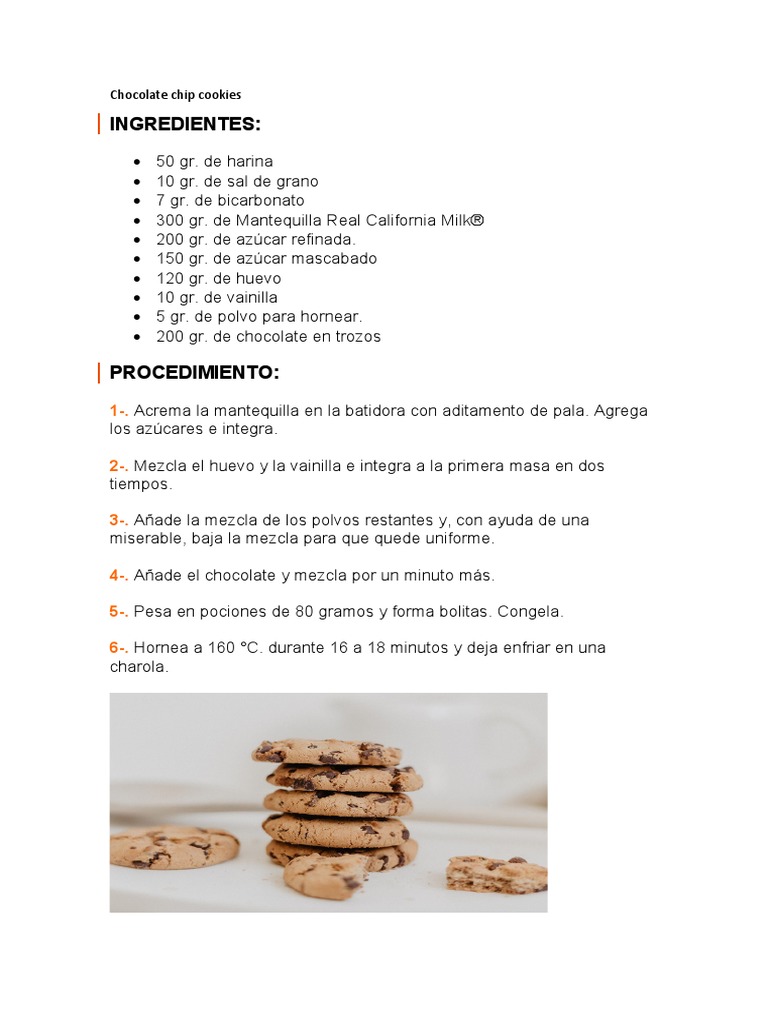 Chocolate Chip Cookies | PDF | Panes | Galleta