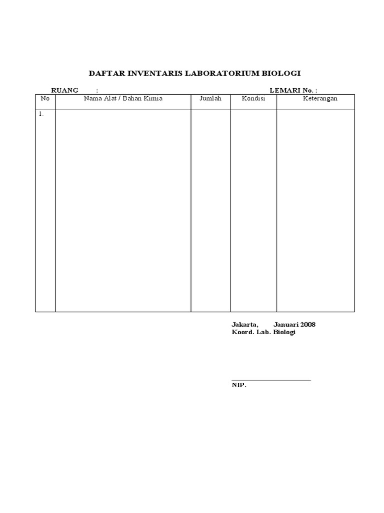 08 Format Label Inventaris Lemari | PDF