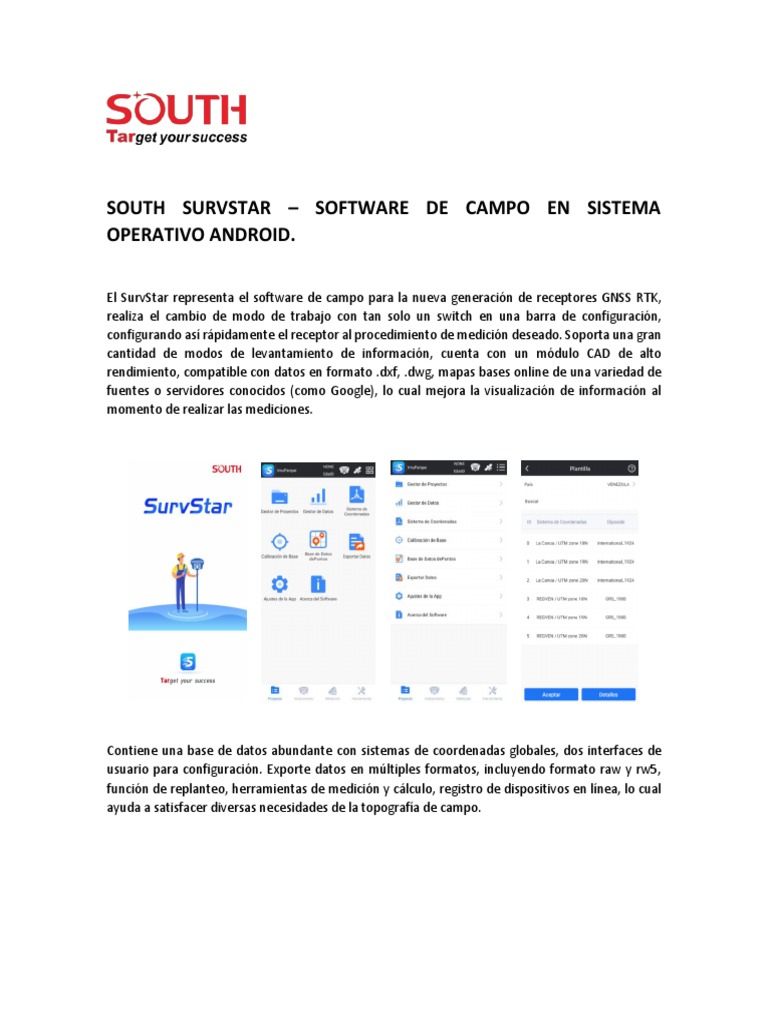 SurvStar: Software de Campo GNSS 2025 | PDF
