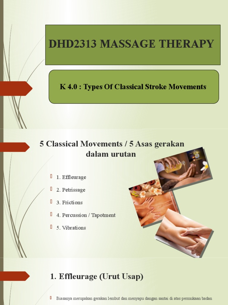 Massage Therapy TYPES OF CLASSICAL MOVEMENT | PDF