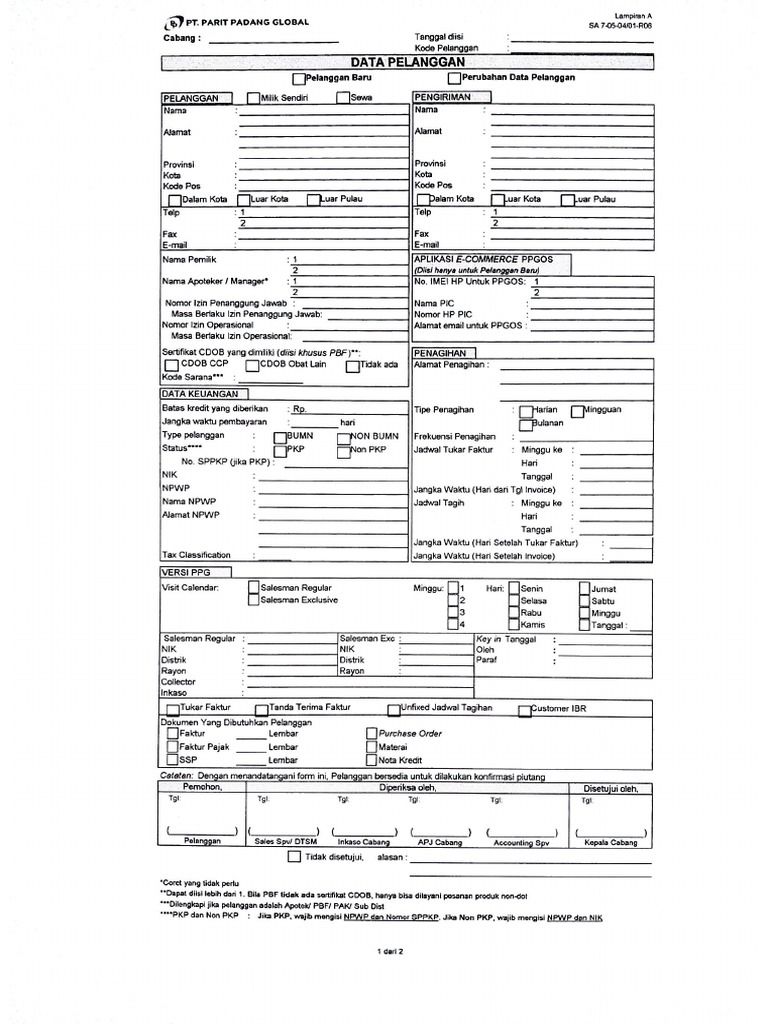 Form Pelanggan Baru r06 | PDF