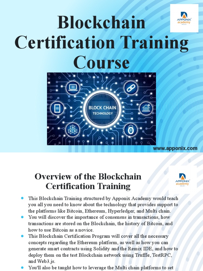 Blockchain Certification Training Course | PDF