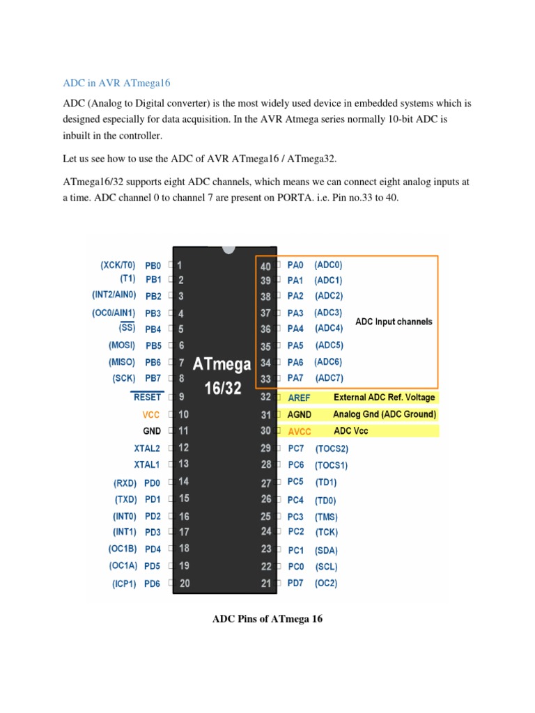 ADC in AVR ATmega16 | PDF | Analog To Digital Converter | Integer (Computer Science)
