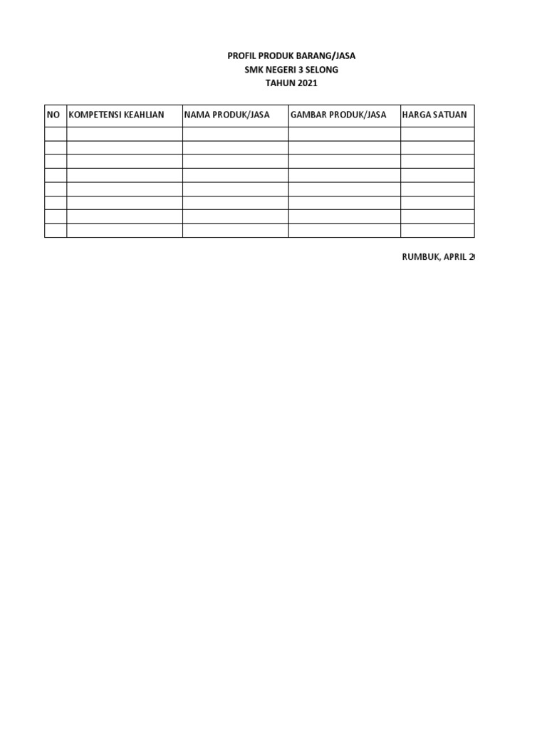 Profil Produk SMK Negeri 3 Selong 2021 | PDF