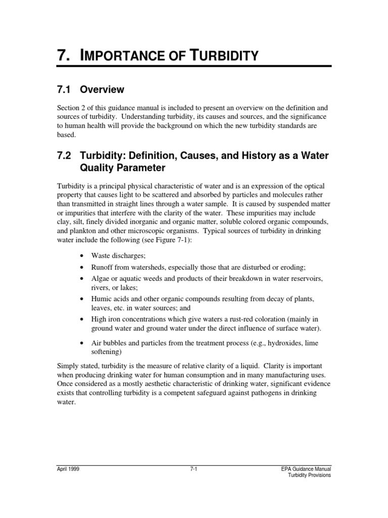 Understanding Turbidity in Water Quality | PDF | Water Purification ...