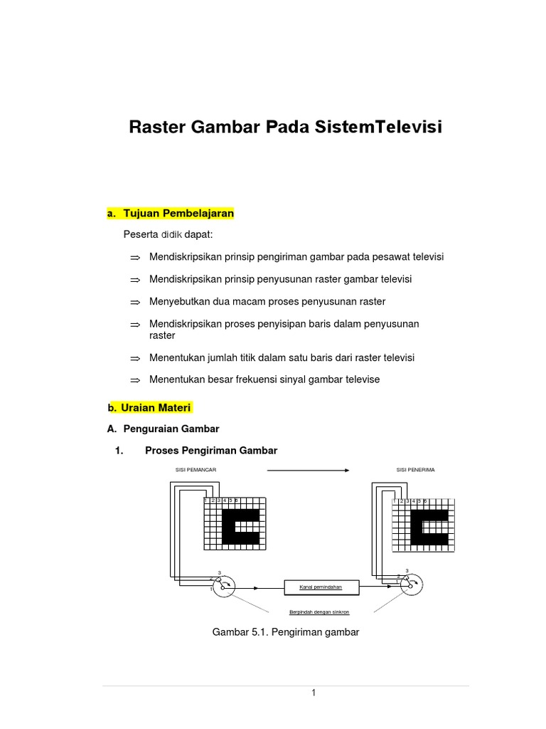 Raster Gambar Pada Sistem Televisi | PDF