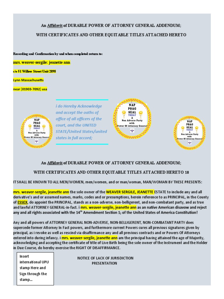 All Purpose Poa All New | PDF | Trust Law | Standing (Law)