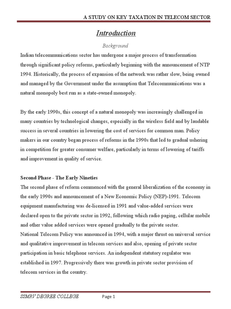 Taxation Impact on Indian Telecom Sector | PDF | Economies | Water And ...