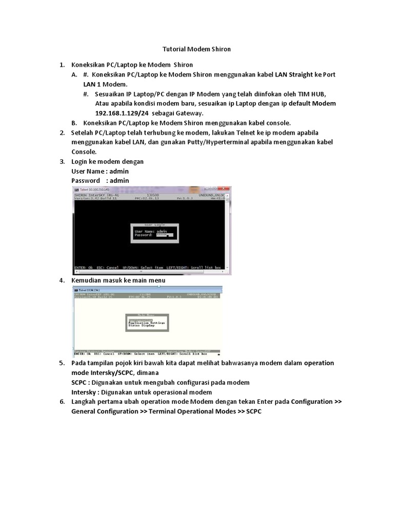 Tutorial Modem Shiron IRG | PDF