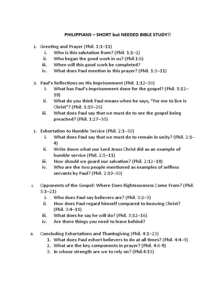 Philippians: Joy and Humble Service | PDF | Epistle To The Philippians ...