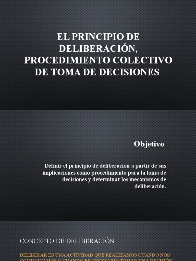 Definición del Principio de Deliberación | PDF | Política