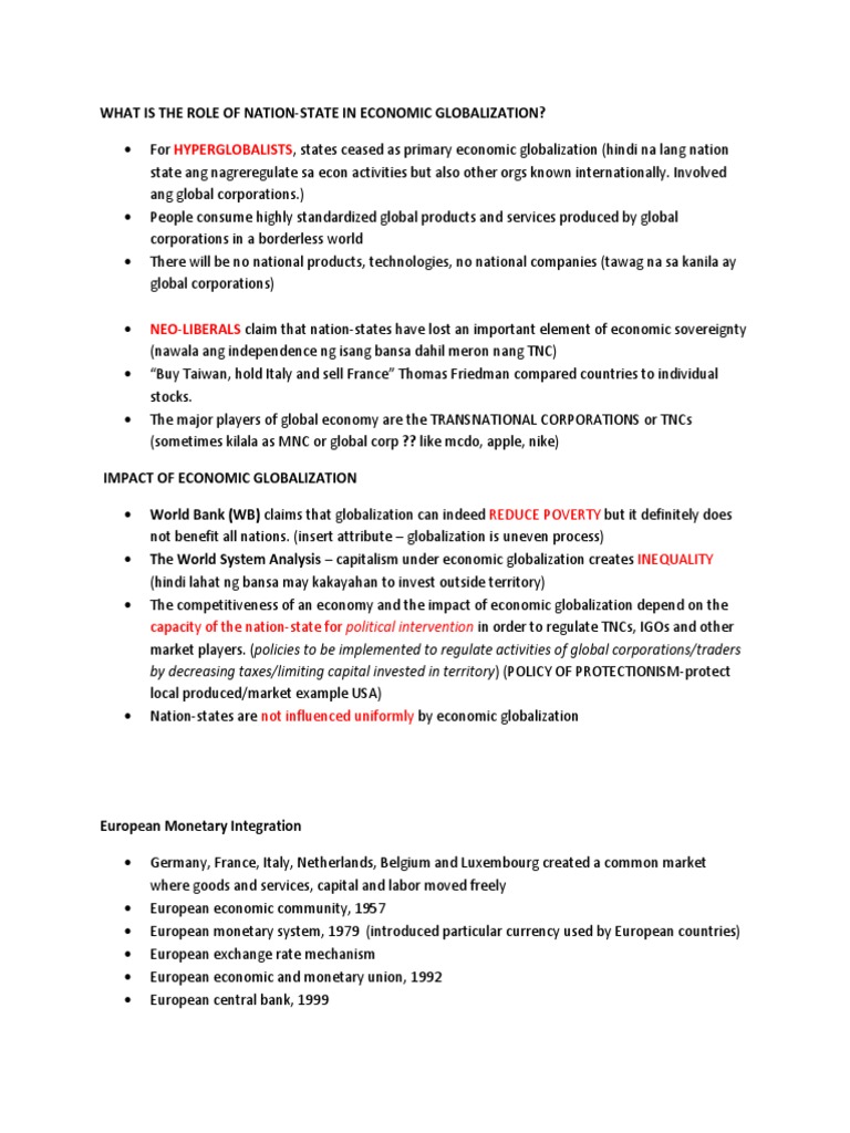 Hyperglobalists: What Is The Role of Nation-State in Economic ...