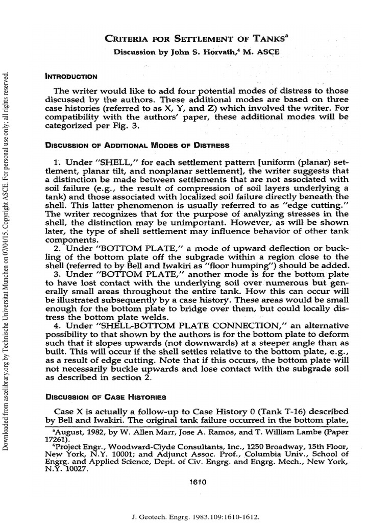 Criteria For Settlements of Tank | PDF | Buckling | Applied And ...