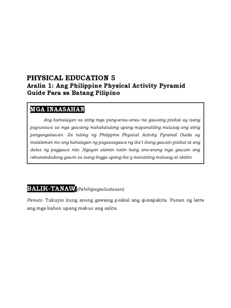 (Template) Physical Education 5 | PDF