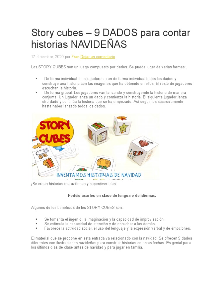 Story Cubes | PDF | Navidad | Lingüística