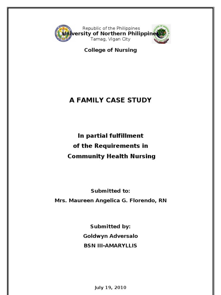 Family Case Study Iii - A | PDF | Hygiene | Nursing