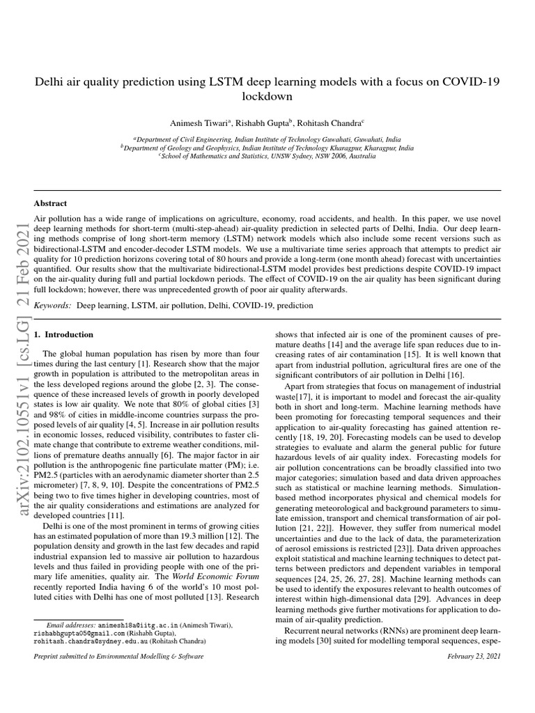2021-Delhi Air Quality Prediction Using LSTM Deep Learning Models With ...