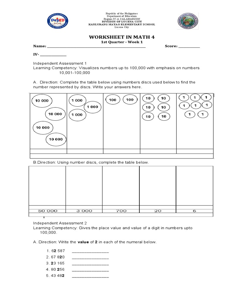 1st Quarter-Week 1-Melc 1-3 Worksheet | PDF