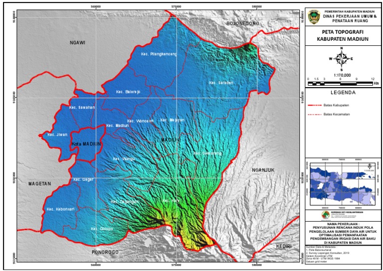 04 Peta Topografi Kab Madiun - Rev 1 | PDF
