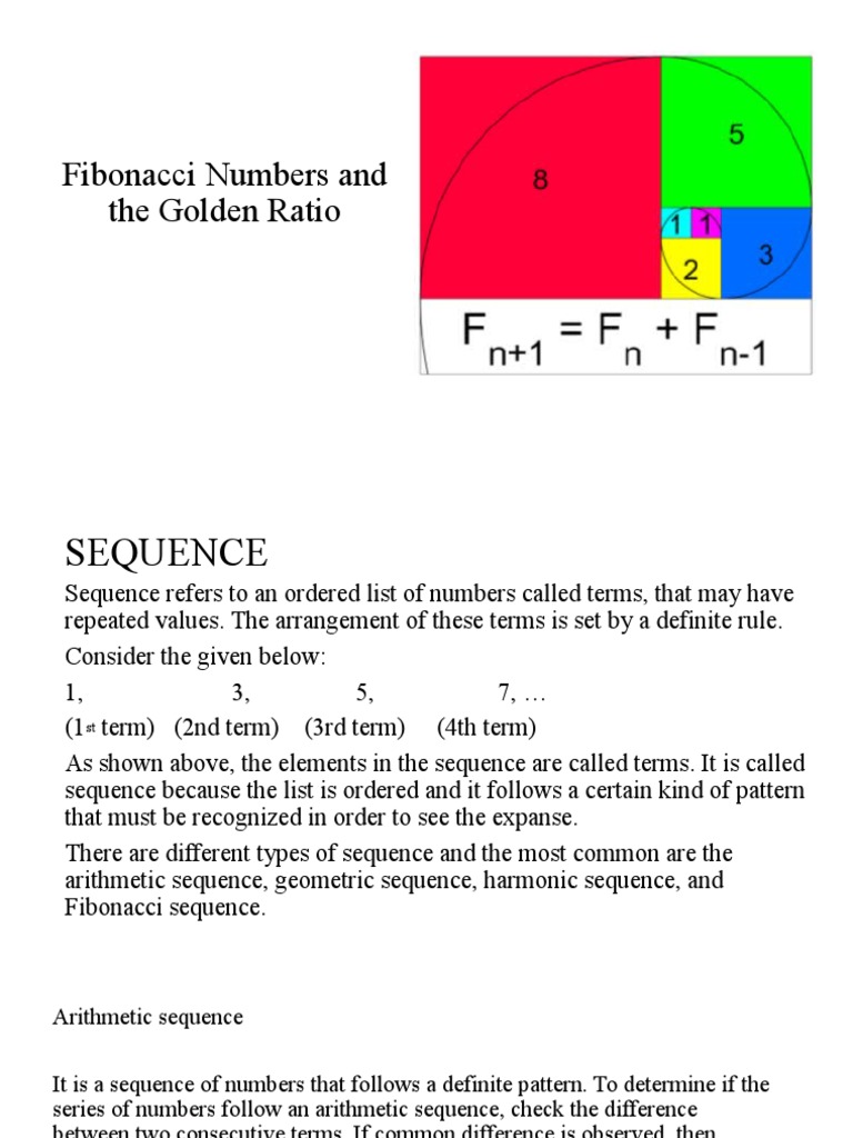 Golden Ratio Number Sequence The Golden Ratio | Jueves Filosofico