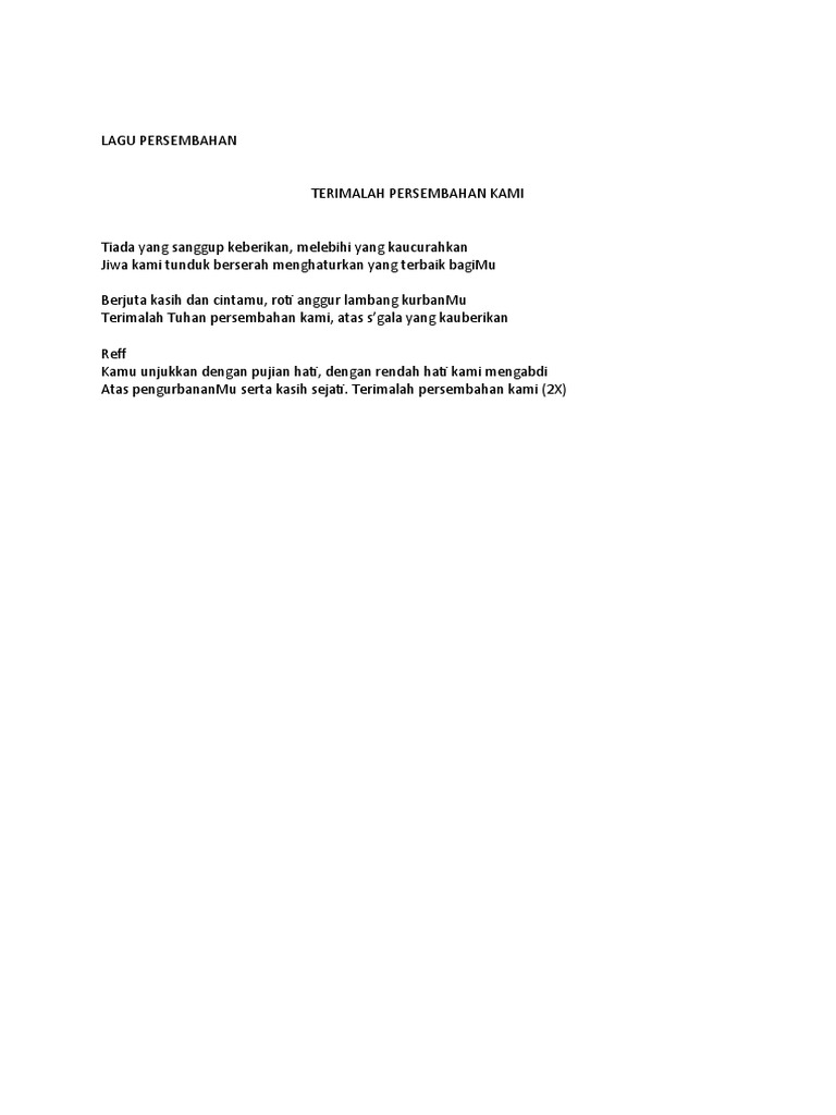 Lagu Persembahan | PDF