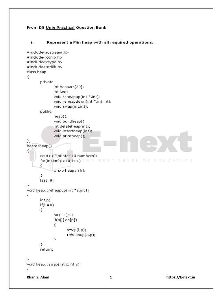 #7 Heap (E-Next - In) | PDF | Theoretical Computer Science | Applied Mathematics
