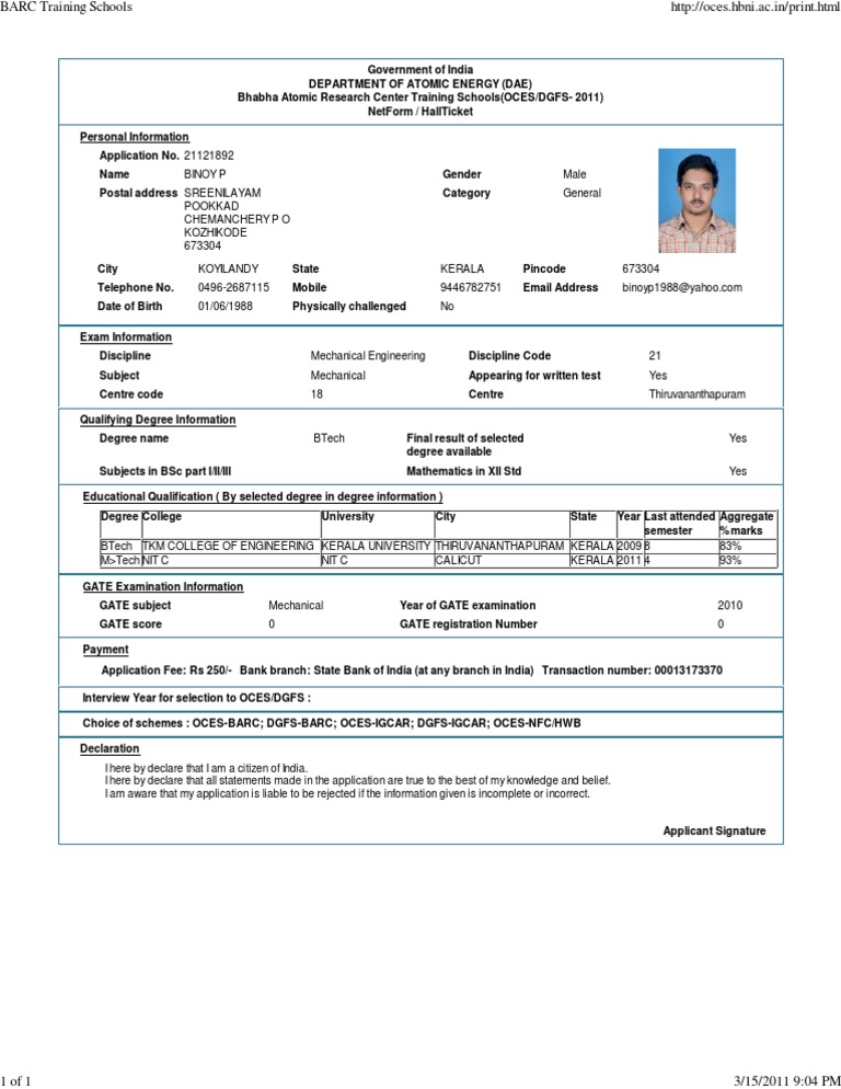BARC Application Form 2025 Details | PDF | Science And Technology | Science