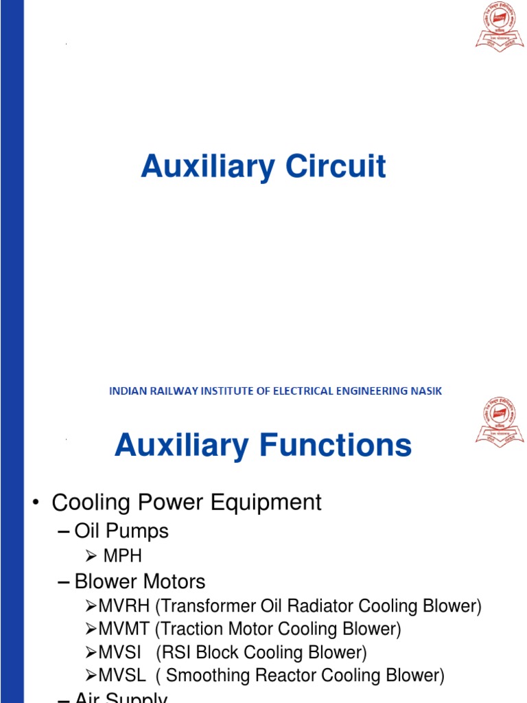 Auxiliary Power Circuit in Locomotives | PDF | Electric Motor ...