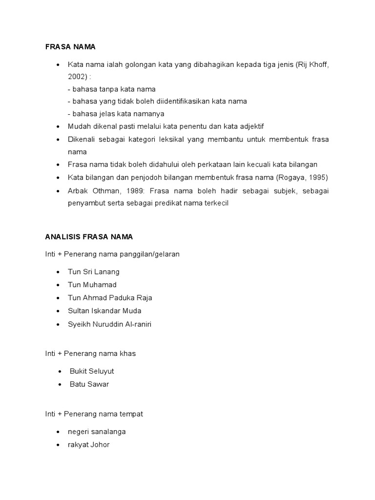 Frasa Nama | PDF