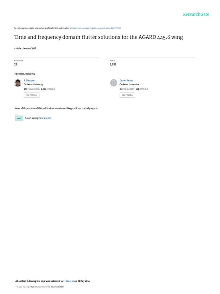 Time And Frequency Domain Flutter Solutions Pdf Fluid Dynamics Aerodynamics