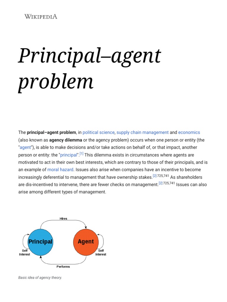 Principal-Agent Problem - Wikipedia | PDF | Economies | Business