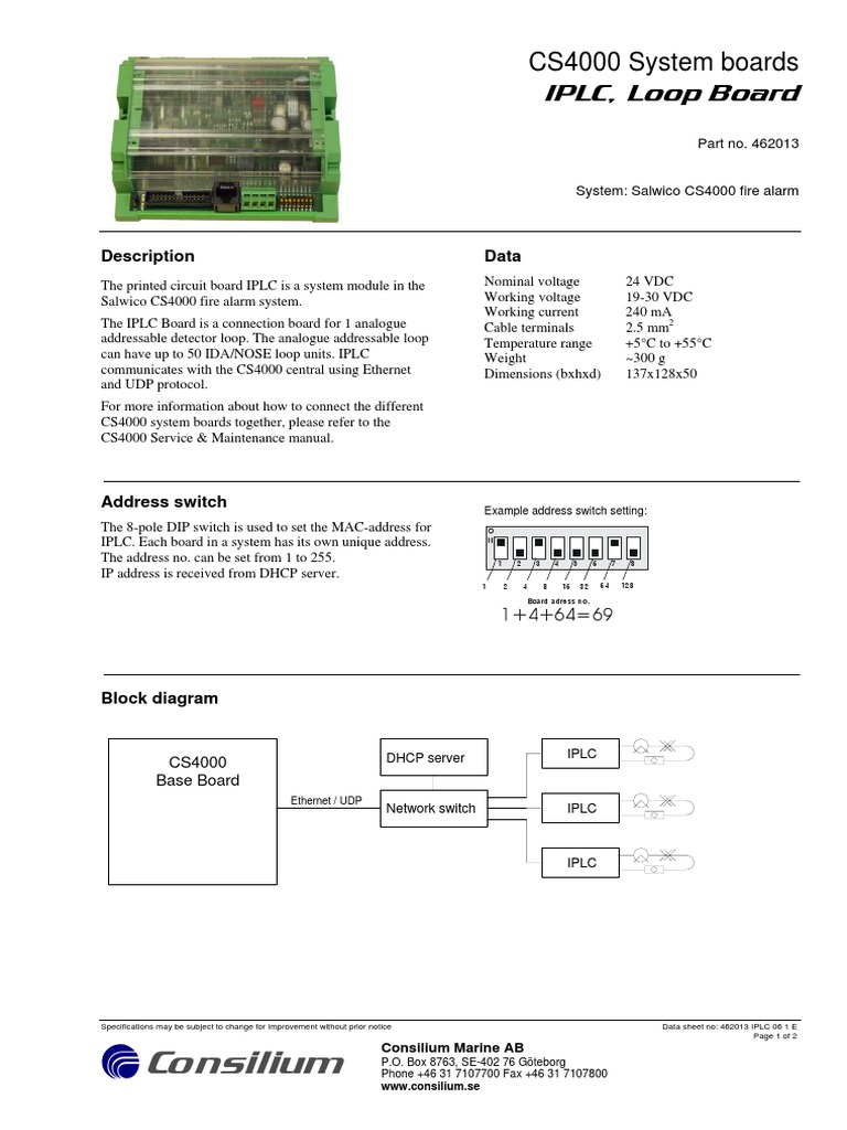 Consilium: CS4000 System Boards IPLC, Loop Board | PDF | Computer Network | Networking Standards