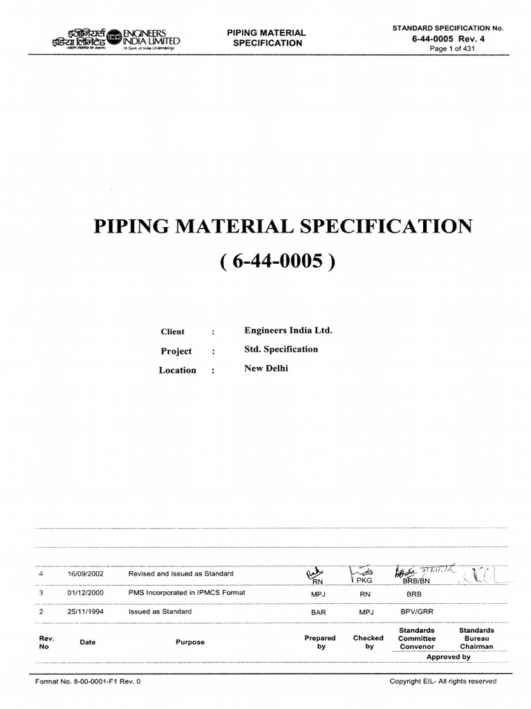 Pages From 6 - 44 - 0005 Piping Material Specification Part1 | PDF ...