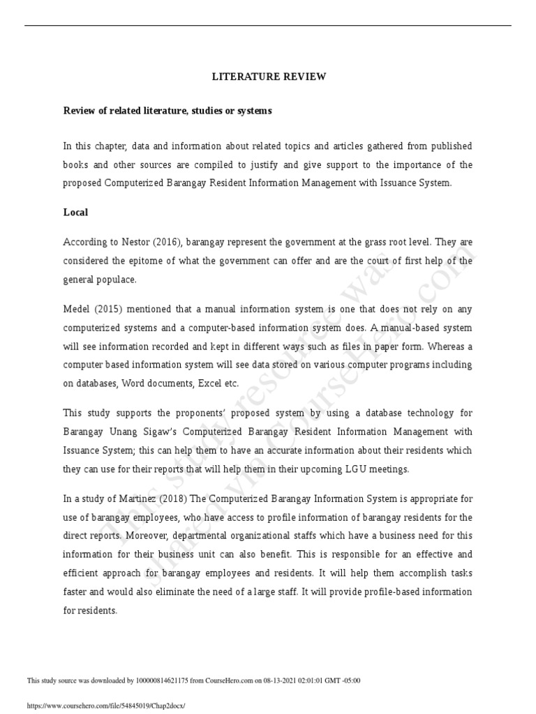 This Study Resource Was: Literature Review Review of Related Literature ...