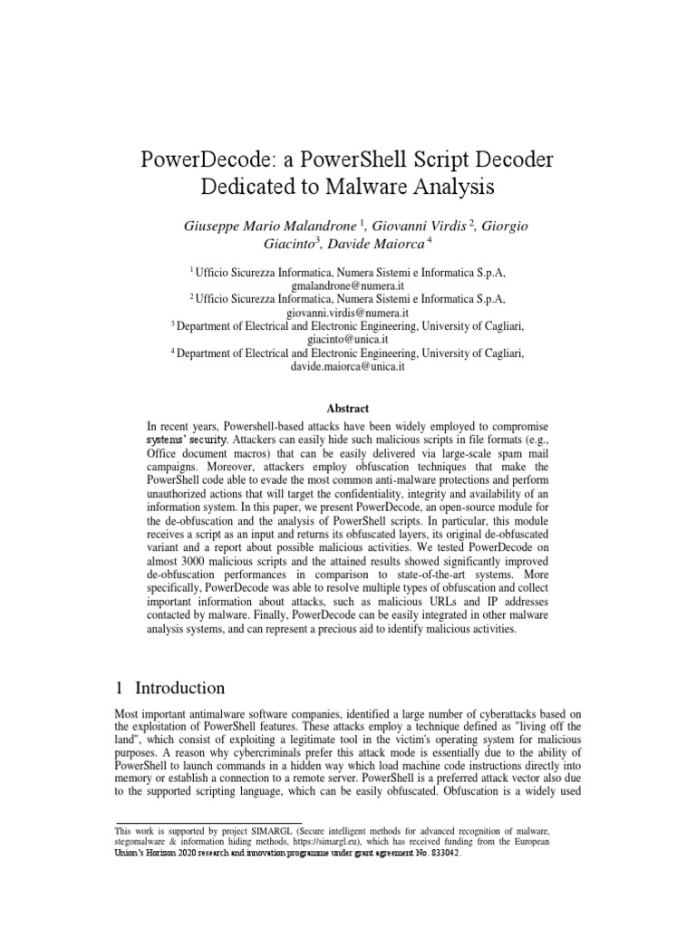 Powerdecode: A Powershell Script Decoder Dedicated To Malware Analysis | PDF | Malware ...