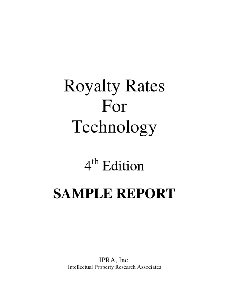 Royalty Rates For Technology 4th Edition Sample Report | PDF | License ...