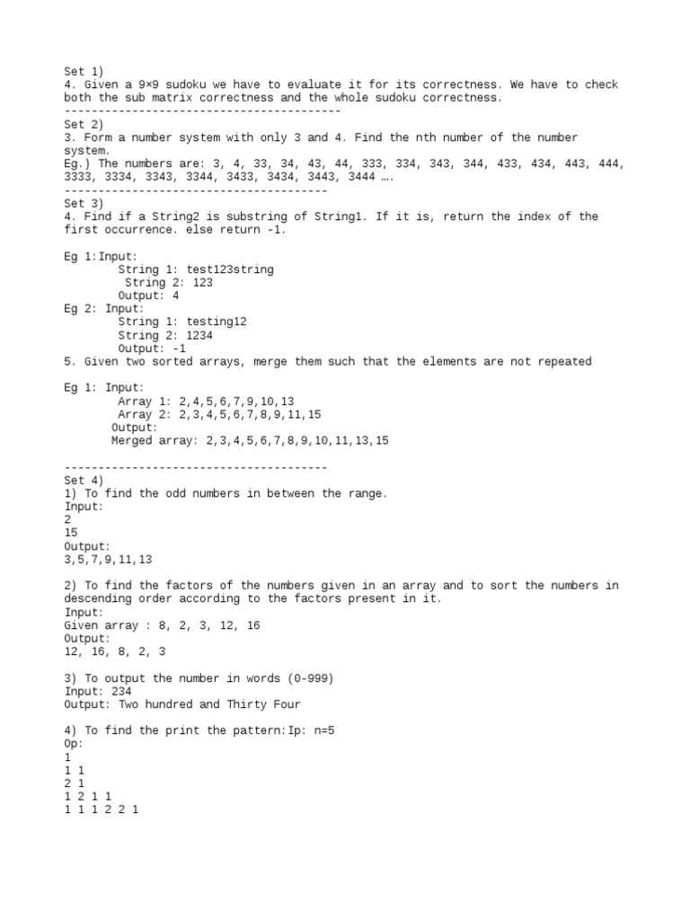 Zoho Round 2 Question Set | PDF | Matrix (Mathematics) | String (Computer Science)